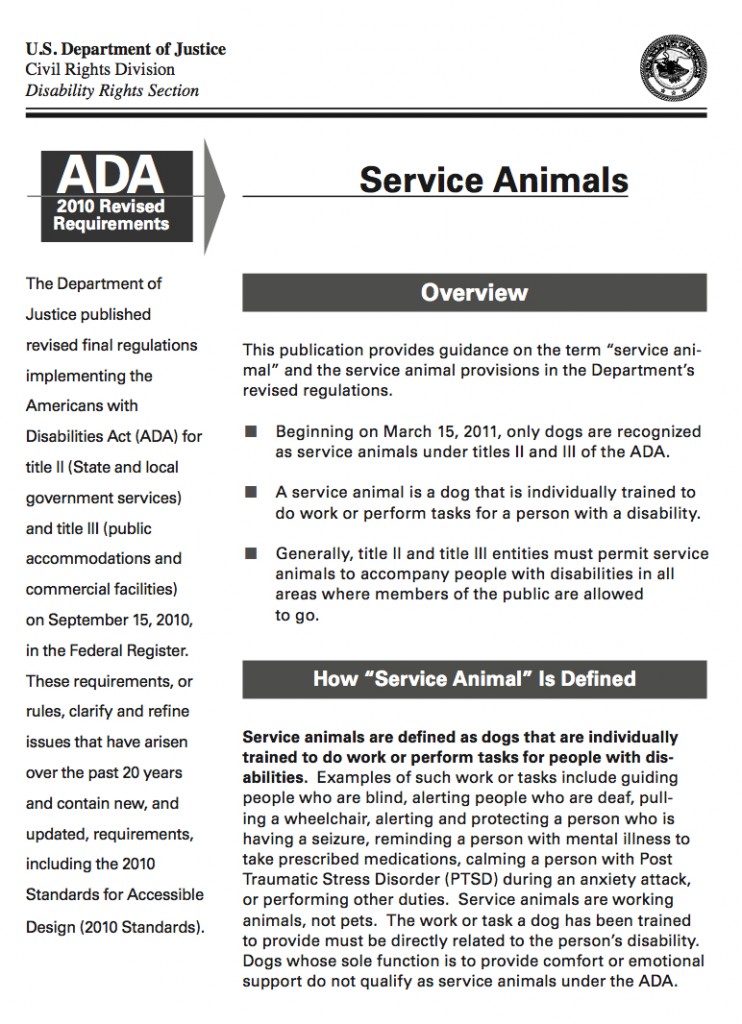 ADA Guide to Service Animals - Profiting From Safety